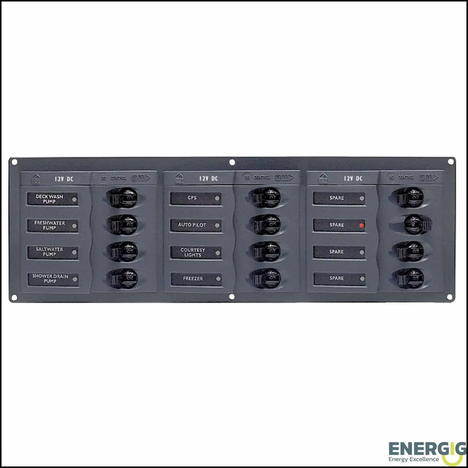 BEP Circuit Breaker Panel DC 12V 12x Single Pole 3x5A 4x10A 4x15A 1x25A ...